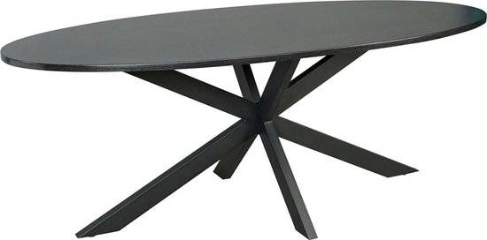 Table à manger ovale 210cm Rato table à manger ovale noire | bol.com