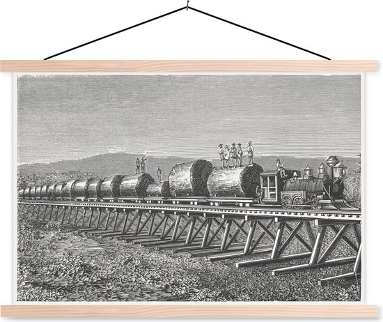 Illustration d'un train de marchandises avec des troncs de Redwood ... Illustration d'un train de marchandises avec des troncs de Redwood ...