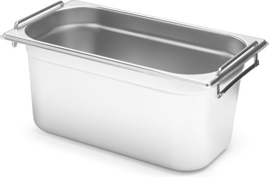 Hendi GN container 1/3 met handvatten - 7,8L - roestvrij staal - 325x176x200mm | bol