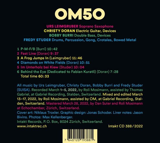 OM, Urs Leimgruber, Christy Doran - Om 50 (CD), OM, Urs Leimgruber ...