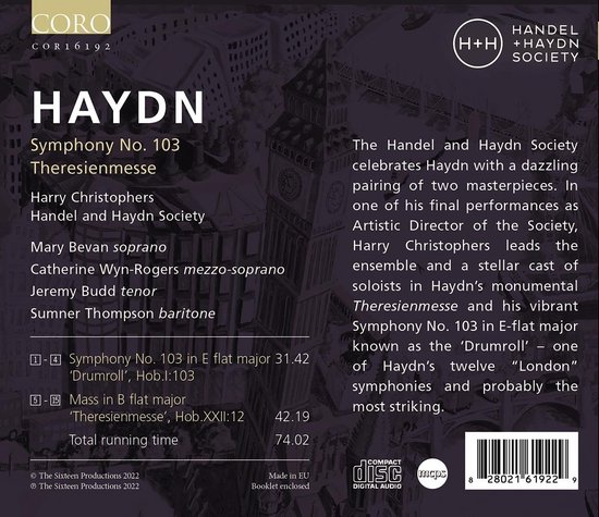 Handel And Haydn Society, Harry Christophers - Symphony No. 103 & Theresienmesse (CD),... | bol