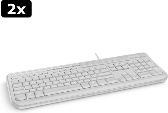 2x Microsoft Wired 600 - Toetsenbord - Qwerty - Wit | bol.com