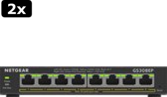 2x Netgear GS308EP - Netwerk Switch - Smart Managed Plus - 8 Poorten ...