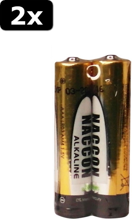 2x Naccon Alkaline LR03 Battery AAA - 2 pack | bol.com