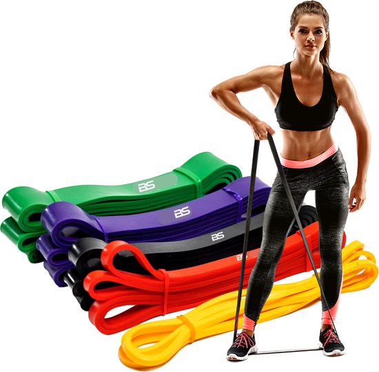 Body Stars - Weerstandsbanden, set van 5 fitness elastieken. Must voor ...