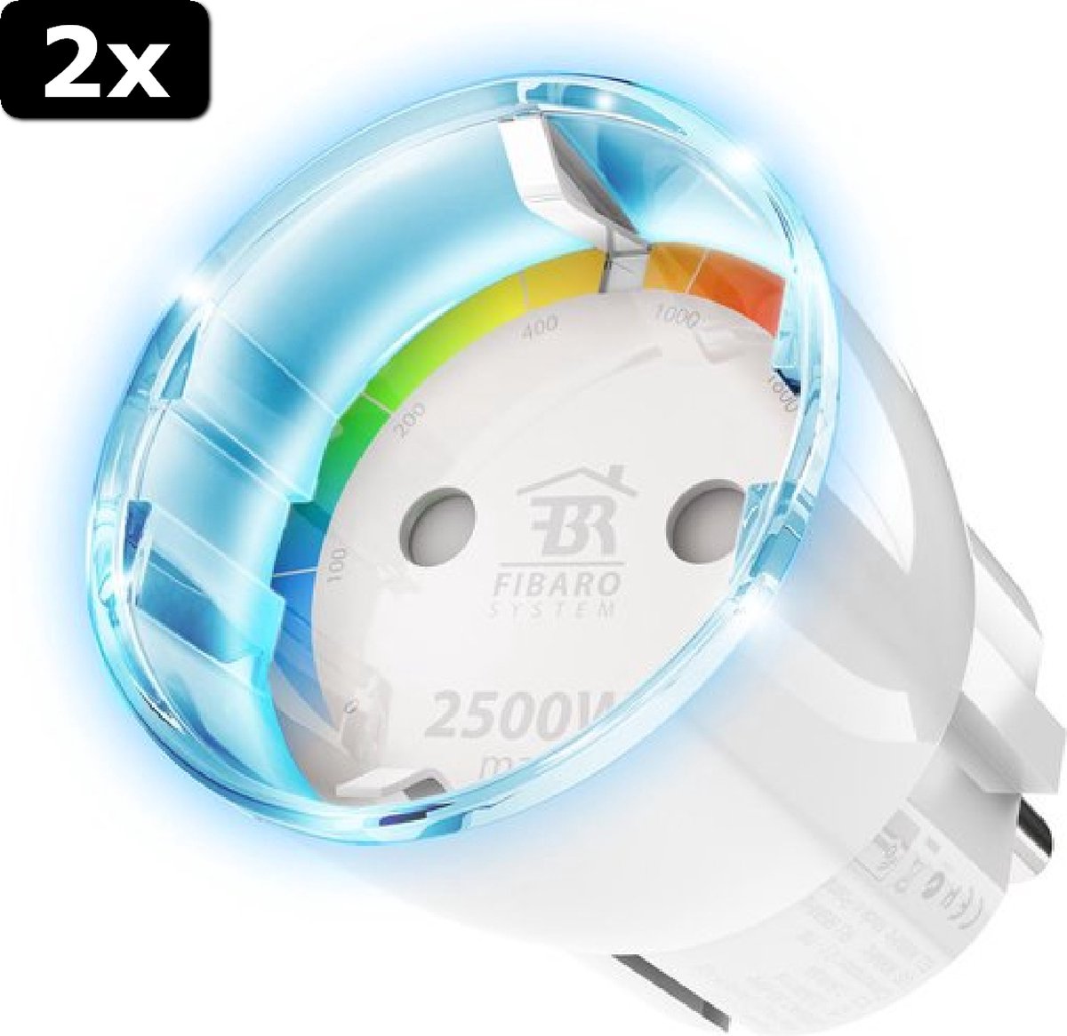 2x FIBARO Wall Plug - Type F (NL) - Slimme Stekker incl. energiemeter ...