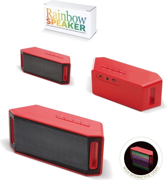 Rainbow Speaker Met Ledlicht Draadloos Bluetooth Red | bol
