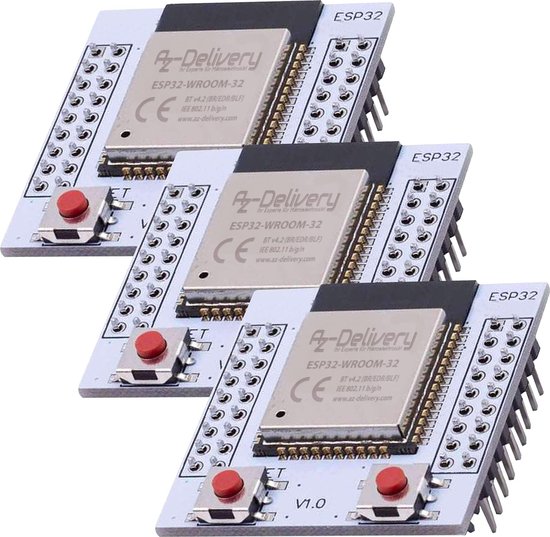 AZDelivery 3 x ESP32 Wlan WiFi-Module met Adapterplaat compatibel met ...