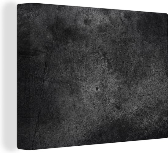 Canvas Schilderij Beton - Structuur - Retro - Zwart - Grijs - Rustiek ...