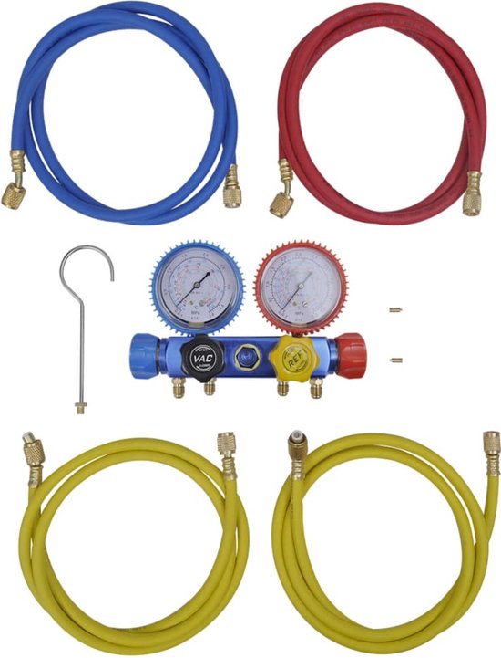 Manometer set voor airco met 4-richtingen | bol.com