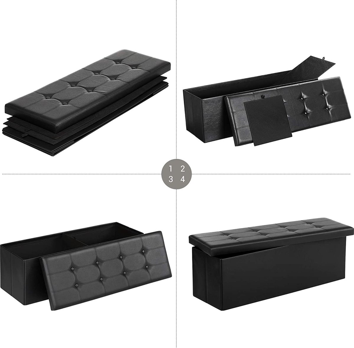 LIVINGSIGNS Bank met opbergruimte, kist met deksel, opklapbare zitting ...