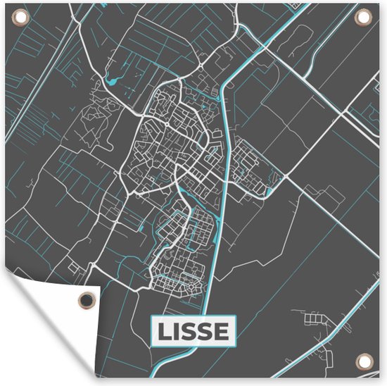 Tuin poster Lisse - Stadskaart - Plattegrond - Kaart - 200x200 cm ...