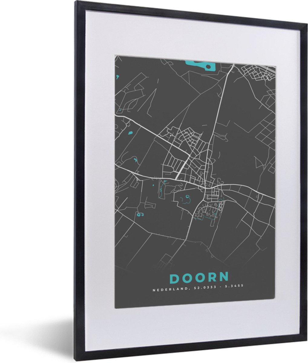 Fotolijst incl. Poster - Plattegrond - Kaart - Doorn - Stadskaart ...