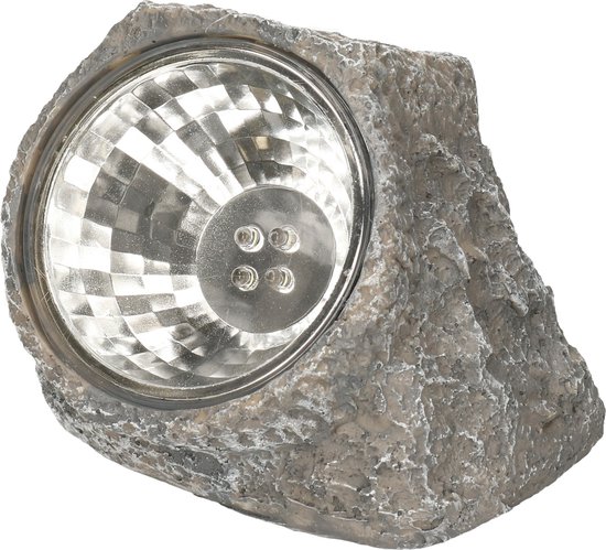 4x stuks tuinlampje Solar nepsteen in het steengrijs - Tuin spotjes op ...