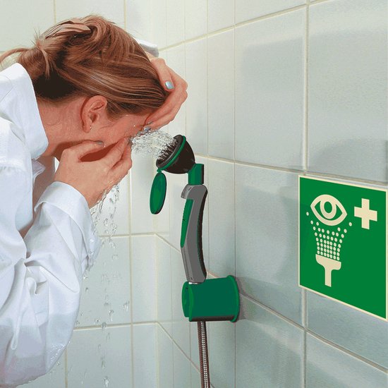 Extra lichtgevende oogdouche sticker, 200 x 200 mm, E011 | bol