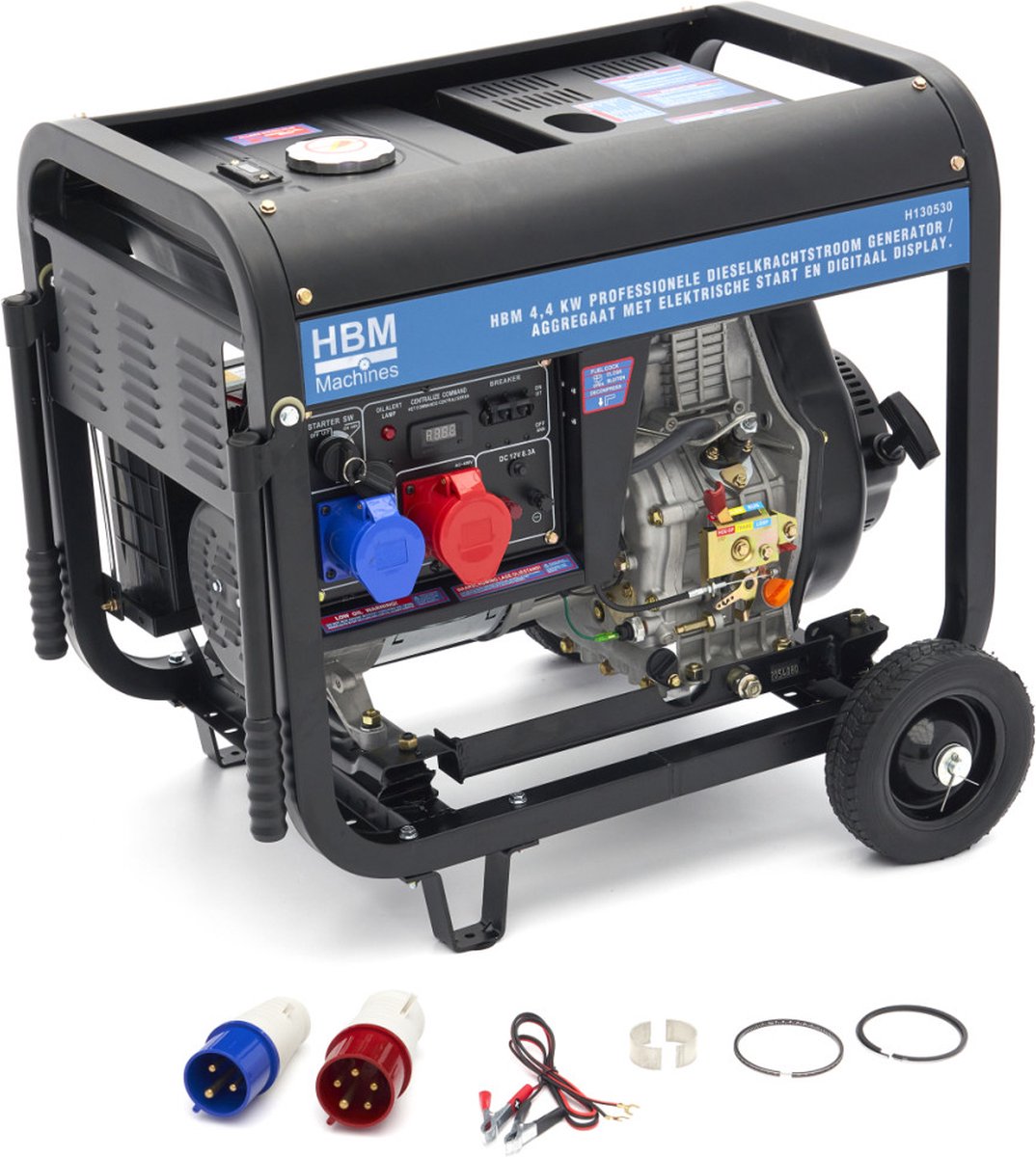 4400 Watt Generator, Aggregaat Met 452 cc Dieselkrachtstroom Motor ...