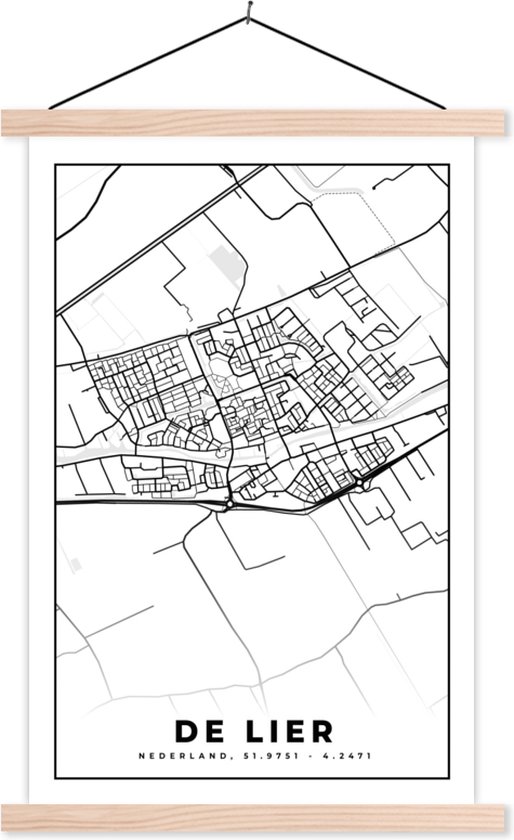 Posterhanger incl. Poster - Schoolplaat - Kaart - De Lier - Plattegrond ...