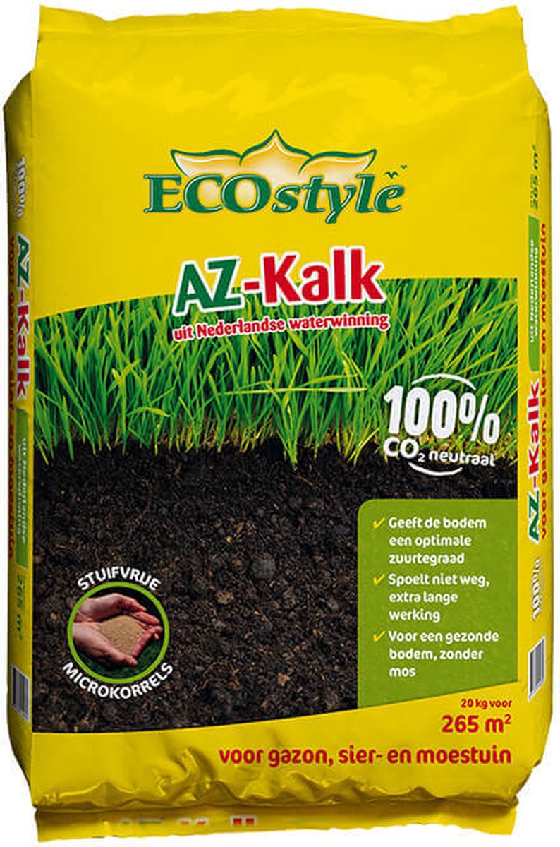 ECOstyle AZ Kalk Micro Korrel – Voor Gazon, Sier- en Moestuin ...