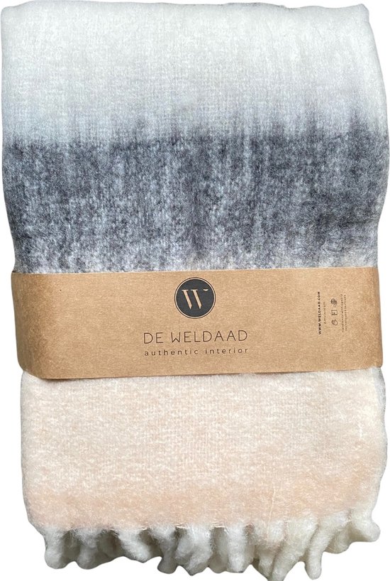 Plaid terra witte streep | bol.com