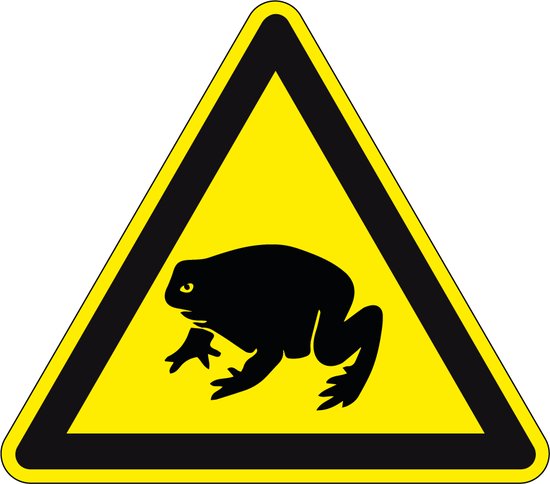 Waarschuwing padden sticker 50 mm - 10 stuks per kaart | bol.com