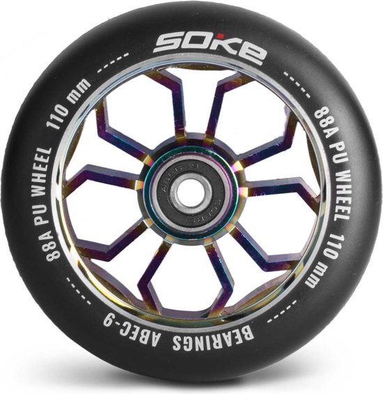 SOKE Evo - stuntstep wielen - 110 mm - neochrome - 2 stuks | bol.com