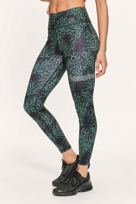 Active panther lola leaves high waist legging in de kleur groen. Dames Legging met... | bol.com