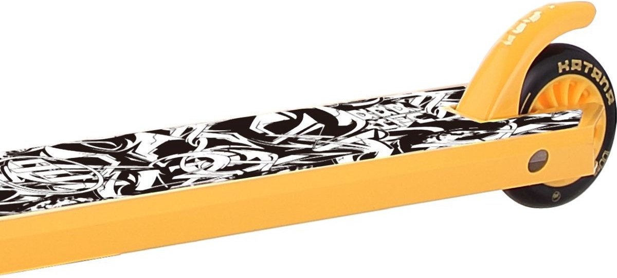 Katana - Stuntstep - tot 100 kg - wielen 10 cm - zwart geel | bol.com