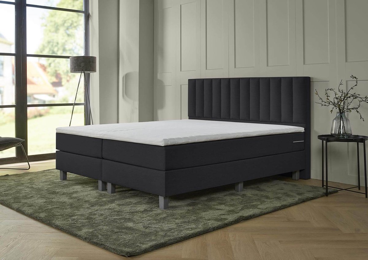 Boxspring Corsica - 160x200 - Zwart - met gratis topper! | bol.com