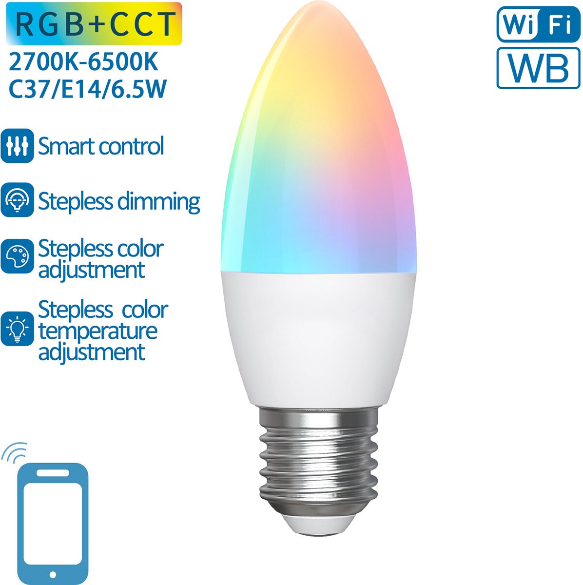LED Lamp - Smart LED - Aigi Loney - Bulb C37 - 6.5W - E27 Fitting ...