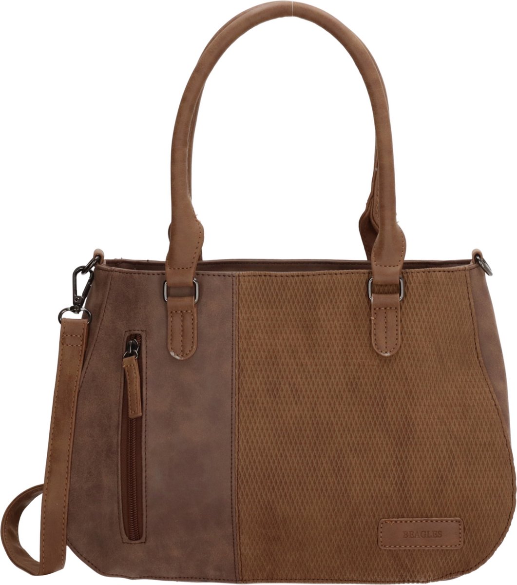 Nuba Design - Schoudertas / Handtas - Dames Tas - Veel Vakjes - Bruin | bol