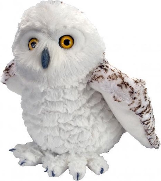 knuffel uil junior 30 cm pluche wit | bol.com
