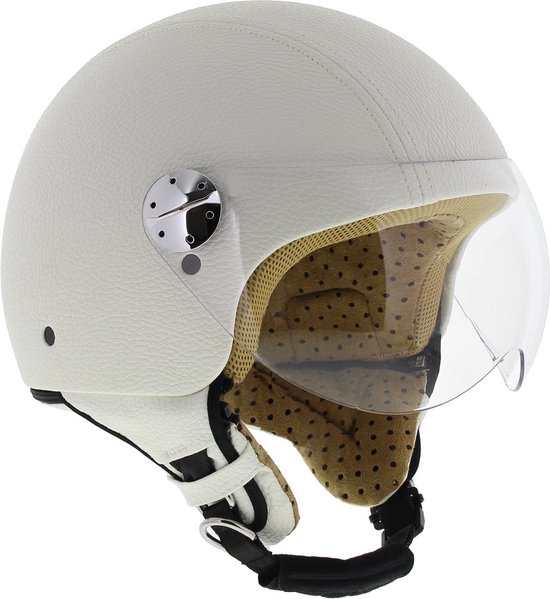 MT Retro Motorhelm - Wit leer | bol.com
