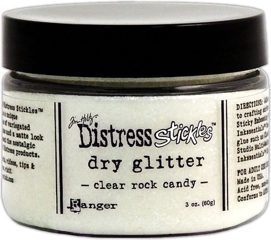 Ranger - distress dry glitter 80g clear rock candy | bol