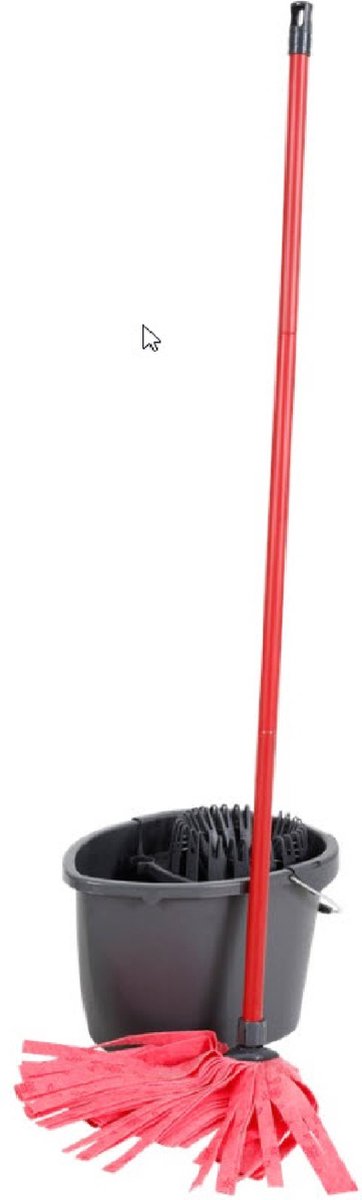 Vileda - Vloerwisser - Dweilset Mop + Dweil - Kunststof - Zwart/Rood ...