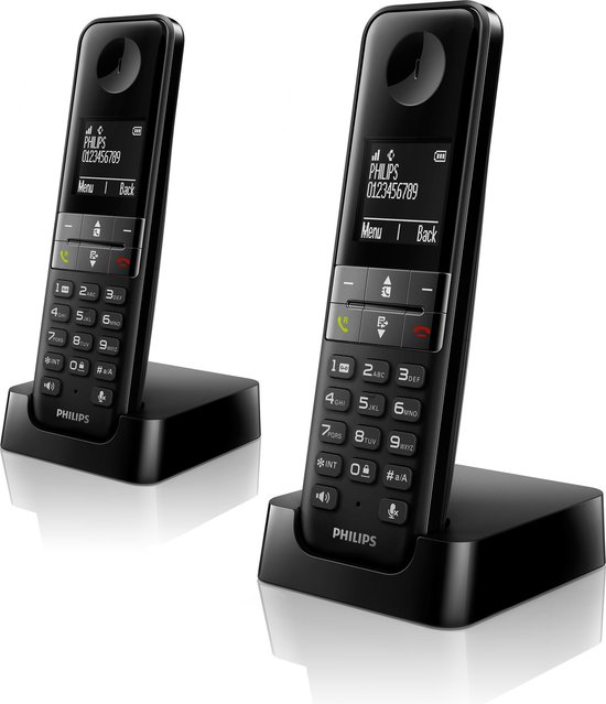 Philips D4502 - Duo DECT telefoon - Zwart | bol