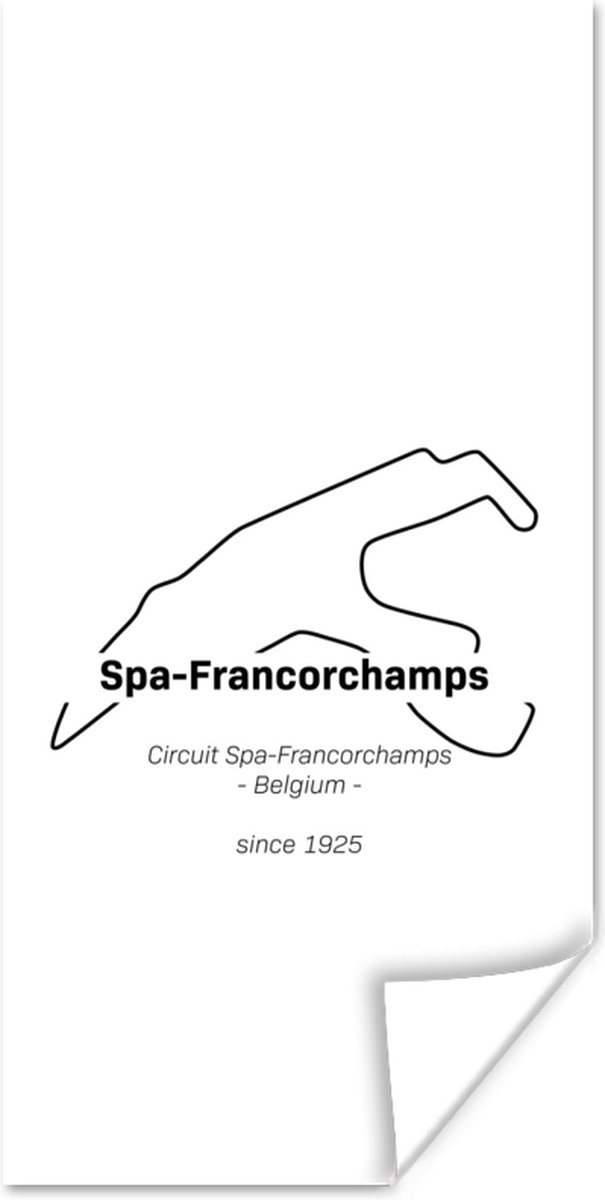 Poster Spa Francorchamps - Circuit - F1 - 60x120 cm - Cadeau voor man ...