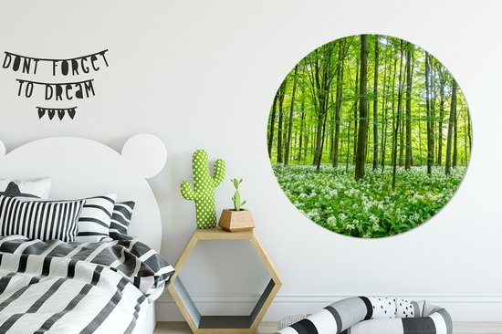 WallCircle - Muurstickers - Behangcirkel - Bos - Bomen - Groen - ⌀ 140 cm - Muurcirkel... | bol
