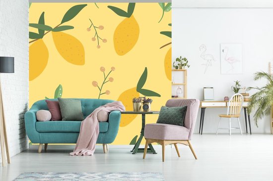 Behang - Fotobehang Citroen - Planten - Bladeren - Patronen - Breedte ...