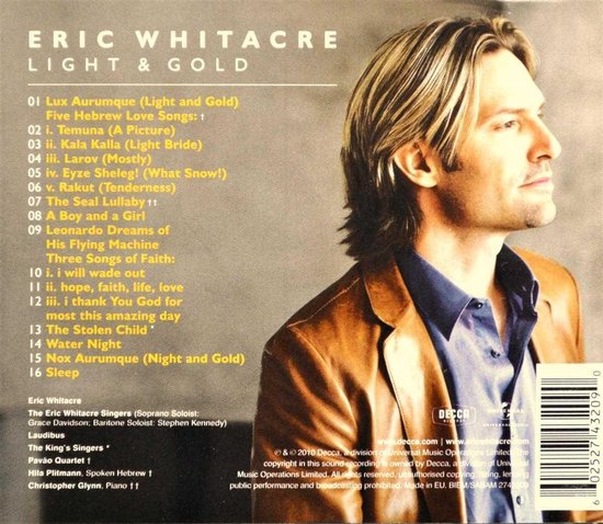 Eric Whitacre - Light & Gold (CD), Eric Whitacre | Muziek | bol