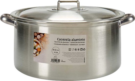 Kinvara grote kookpan/Soeppan met deksel - Aluminium - 12 liter - D35 x ...