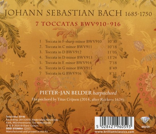 Pieter-Jan Belder - J.S. Bach: 7 Toccatas Bwv 910-916 (CD), Pieter-Jan Belder | CD... | bol.com