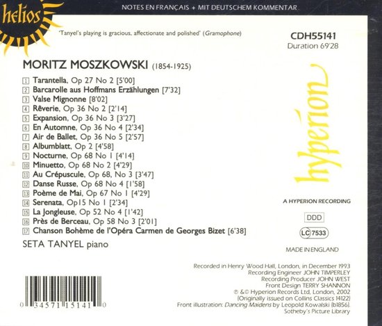 Seta Tanyel - Moszkowski Piano Music Volume 1 (CD), Seta Tanyel | CD ...