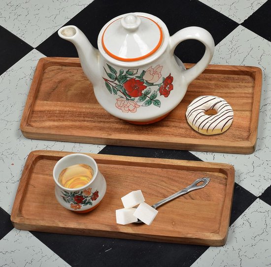 Houten Rechthoekige Platters voor Voedselhouder - Acacia Hout - BBQ en ...