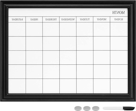 Magnetisch whiteboard weekplanner - Groot magneetbord met marker en ...