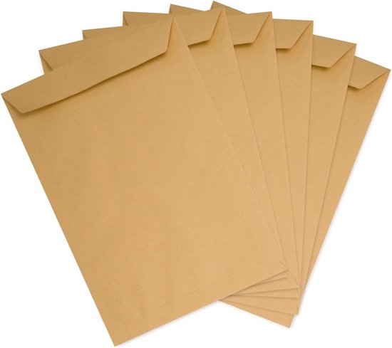 Groot formaat B4 enveloppen - 250 x 353 mm - 90 g - bruin - zonder ...
