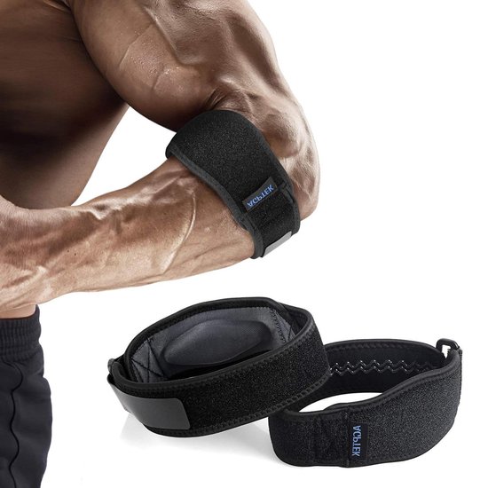 2 x Adjustable Non-Slip Tennis Elbow Bandage EVA Cover Unisex Grey ...