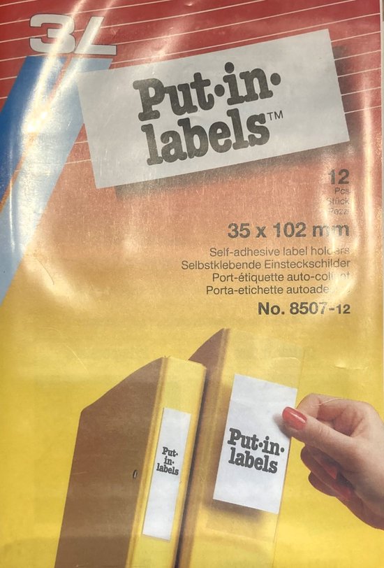 3L - Put in labels - zelfklevende labelhouders - 55 x 150 mm - 12 stuk ...