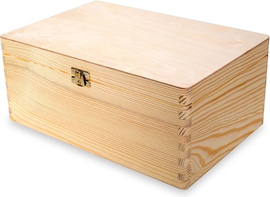 Houten kist met deksel - opbergdoos decoratie - 30 x 20 x 135 cm - natuurlijk houten... | bol