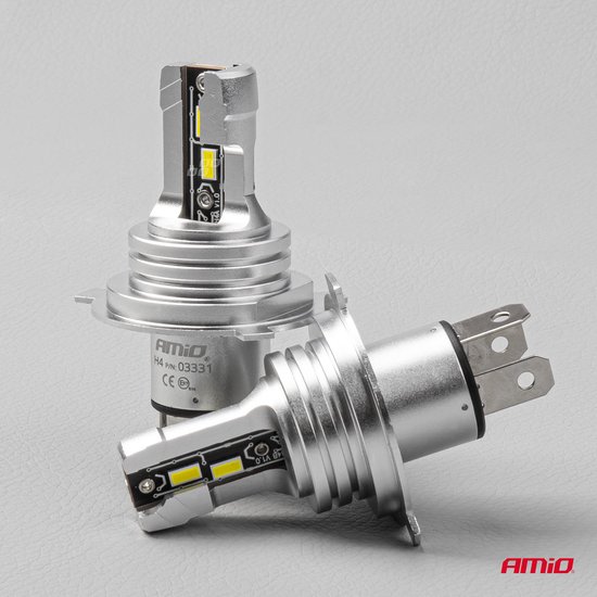 AMiO Dimlicht LED H4/H19 Mini 6500k Wit (set) 12v/24v [Witte koplampen ...