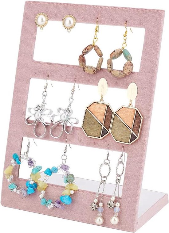 Fluwelen Oorbel Display Board - Roze - 24 Gaten - Oorbellen Display ...